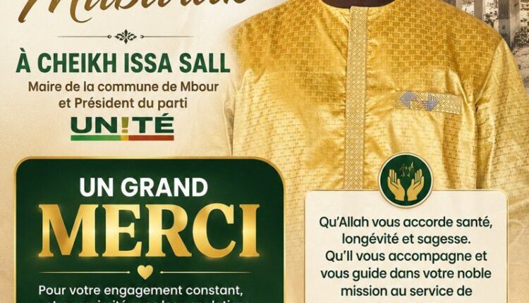 Une excellente nouvelle pour le maire de Mbour Cheikh Issa Sall qui a ...