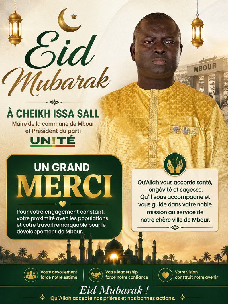 Une excellente nouvelle pour le maire de Mbour Cheikh Issa Sall qui a ...